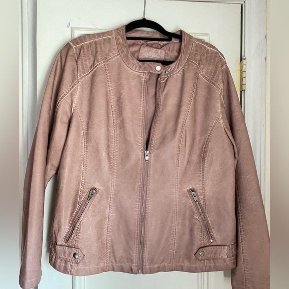 Sebby | Jackets & Coats | Sebby Collection Blush Pink Faux Leather Moto ...